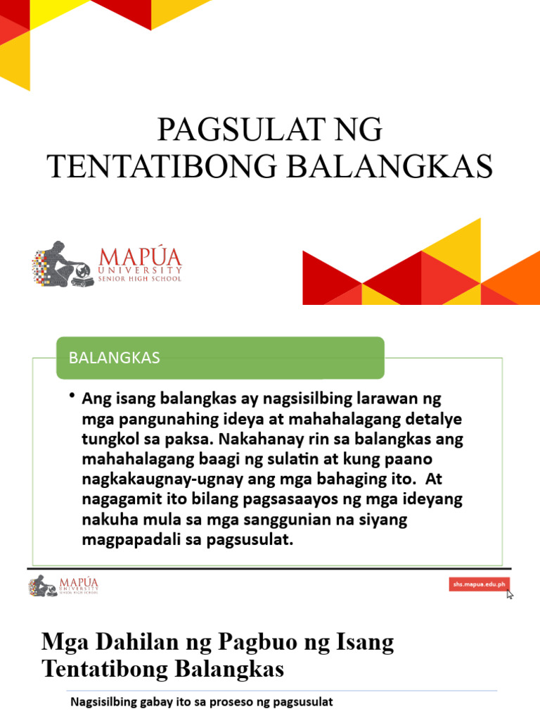 FIL02 - CO4.1 Pagsulat NG Tentatibong Balangkas | PDF