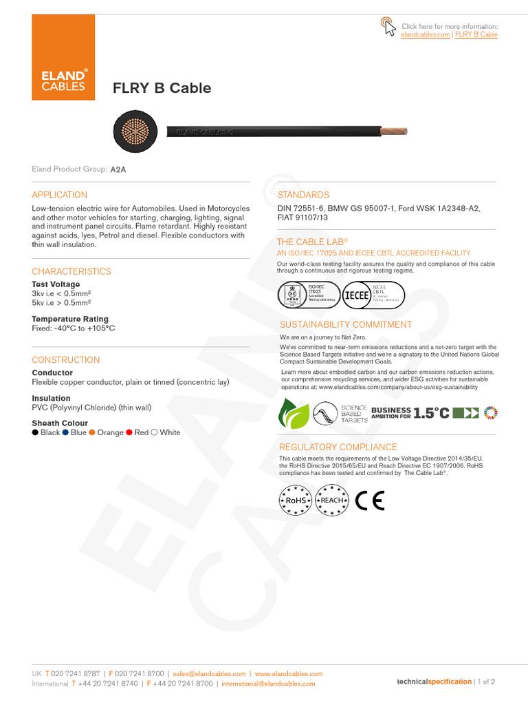 Flry B Cables | PDF | Electrical Wiring | Electricity