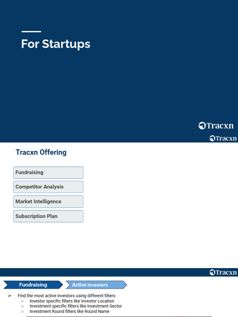 Tracxn - For Startups | PDF | Venture Capital | Corporate Finance