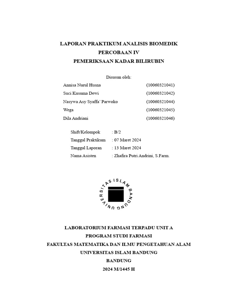 Laprak 4 Kadar Bilirubin - FIIIXXSS | PDF