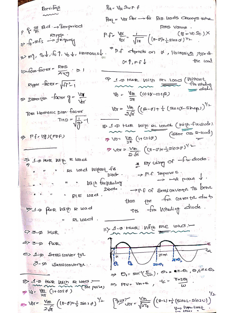 Power Electronics SHORT NOTES | PDF