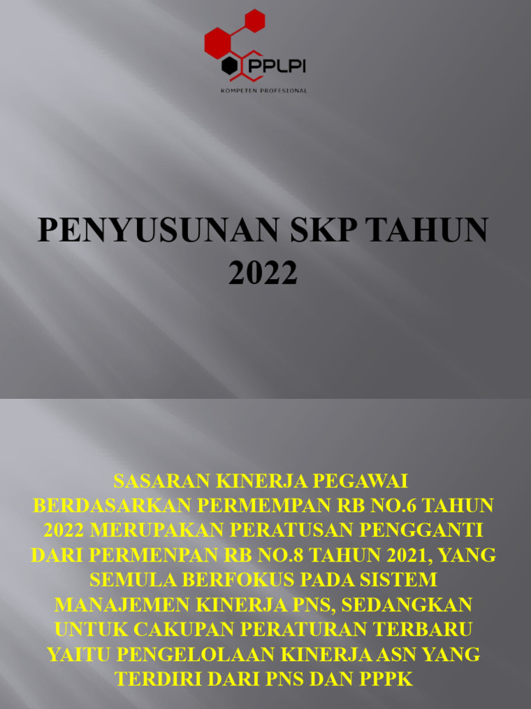 PENYUSUNAN SKP TAHUN 2022 | PDF