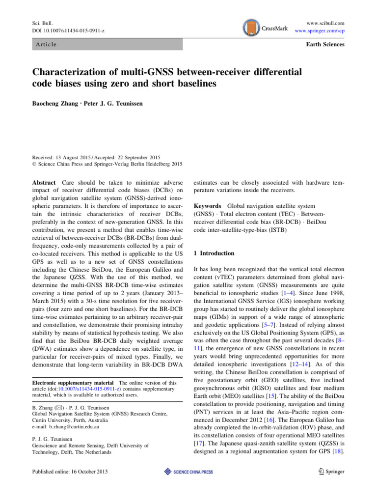 Characterization of multi-GNSS between-receiver differential code biases using zero and short ...