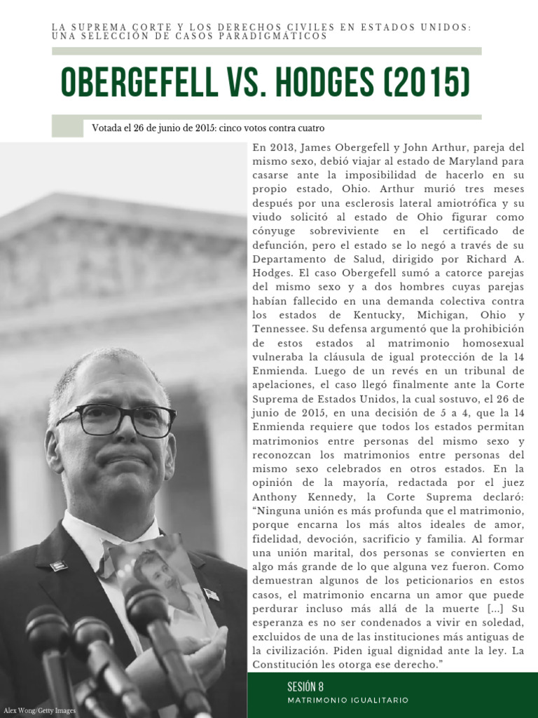 Obergefell Vs - Hodges (2015) | PDF | Clarence Thomas | Justicia