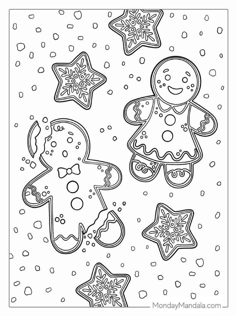 Gingerbread Man Christmas Themed Coloring Sheet | PDF