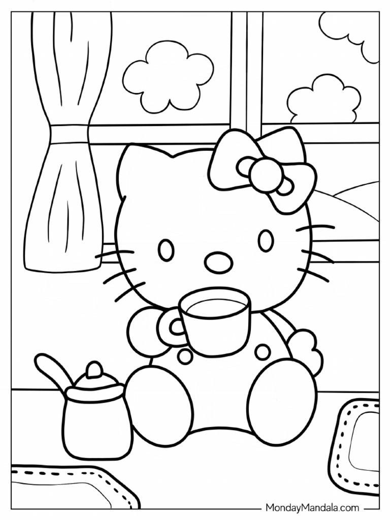 Hello Kitty Drinking Coffee | PDF