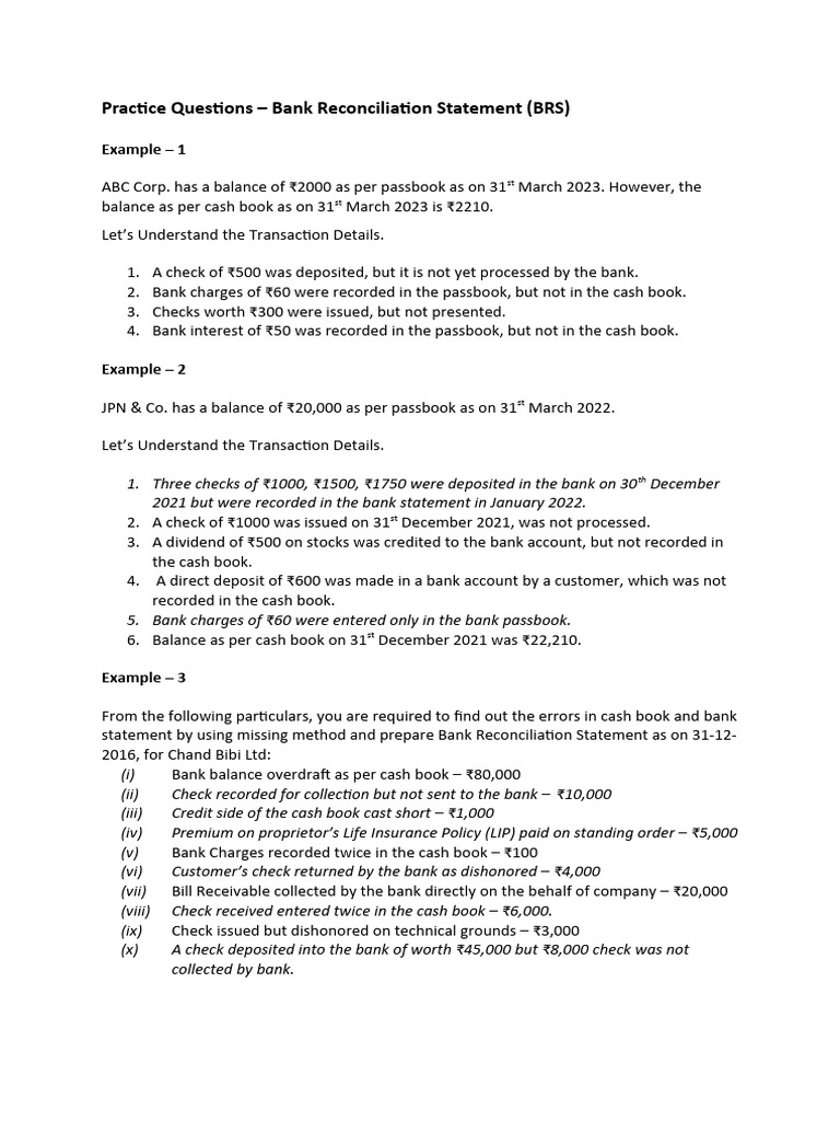 06 BRS - Practice Questions | PDF