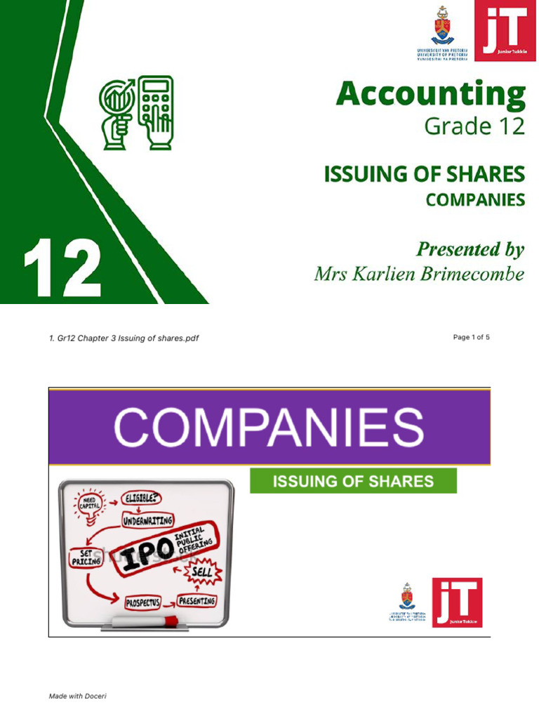 Grade 12 Shares Issuance Guide | PDF
