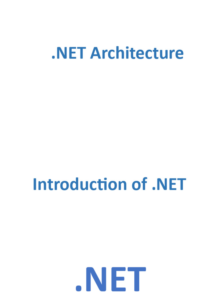 Net Architecture | Download Free PDF | C Sharp (Programming Language) | Computing