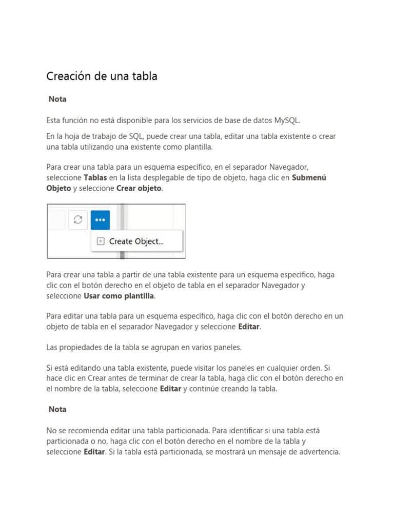 Creación de Una Tabla ORACLE | PDF | Bases de datos | Software de gestión de datos