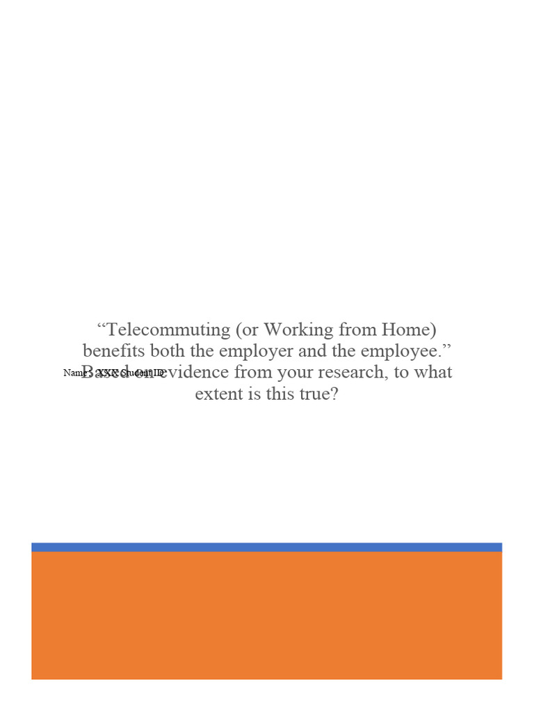 The Advantages and Disadvantages of Telecommuting | PDF | Employment ...