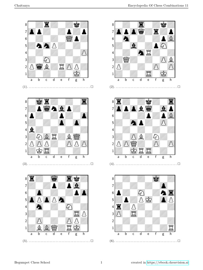 Encyclopedia of Chess Combinations 11 | PDF