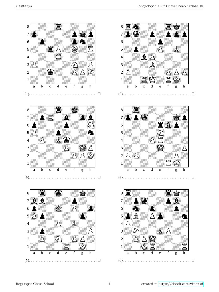 Chess Combinations Encyclopedia 10 | PDF