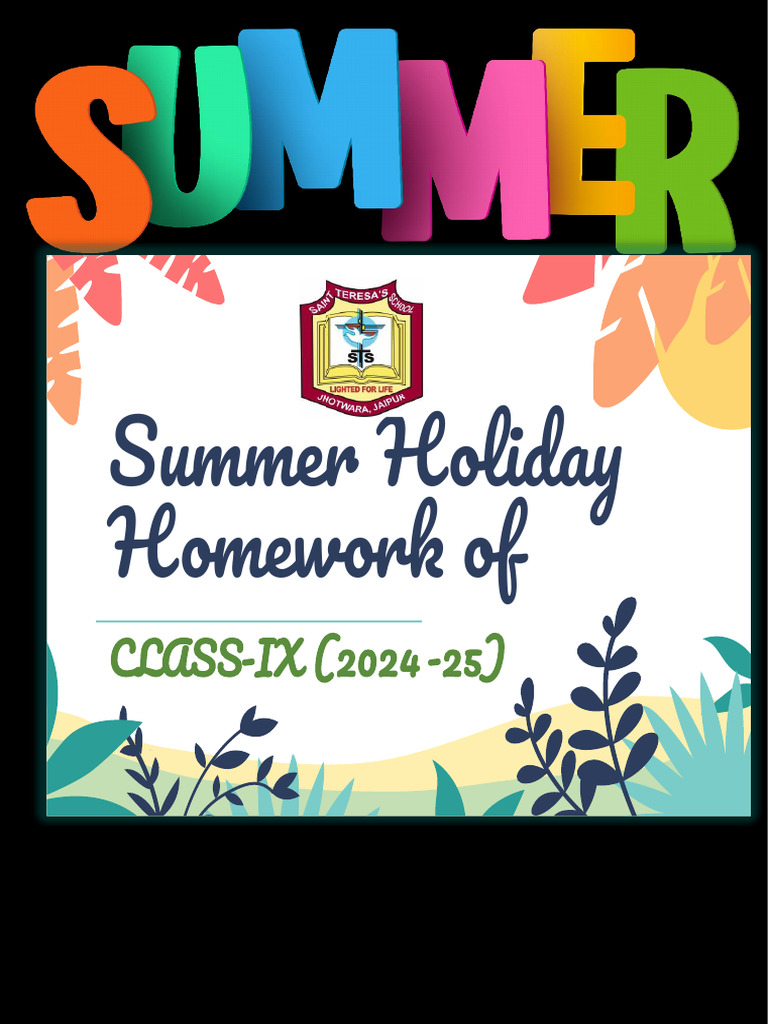 Class-IX Holiday Homework 2024-25 | PDF | Cognition | Human Communication