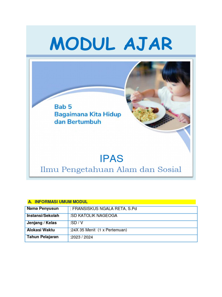 Modul Ajar Ipas 2024 | PDF