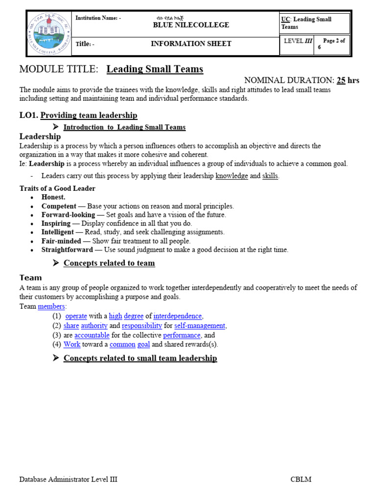 Lead Small Teams | PDF | Attitude (Psychology) | Leadership