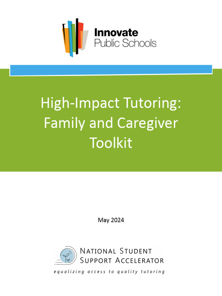 High Impact Tutoring Family and Caregiver Toolkit | PDF | Literacy ...