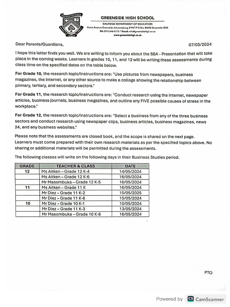 SBA Letter | PDF
