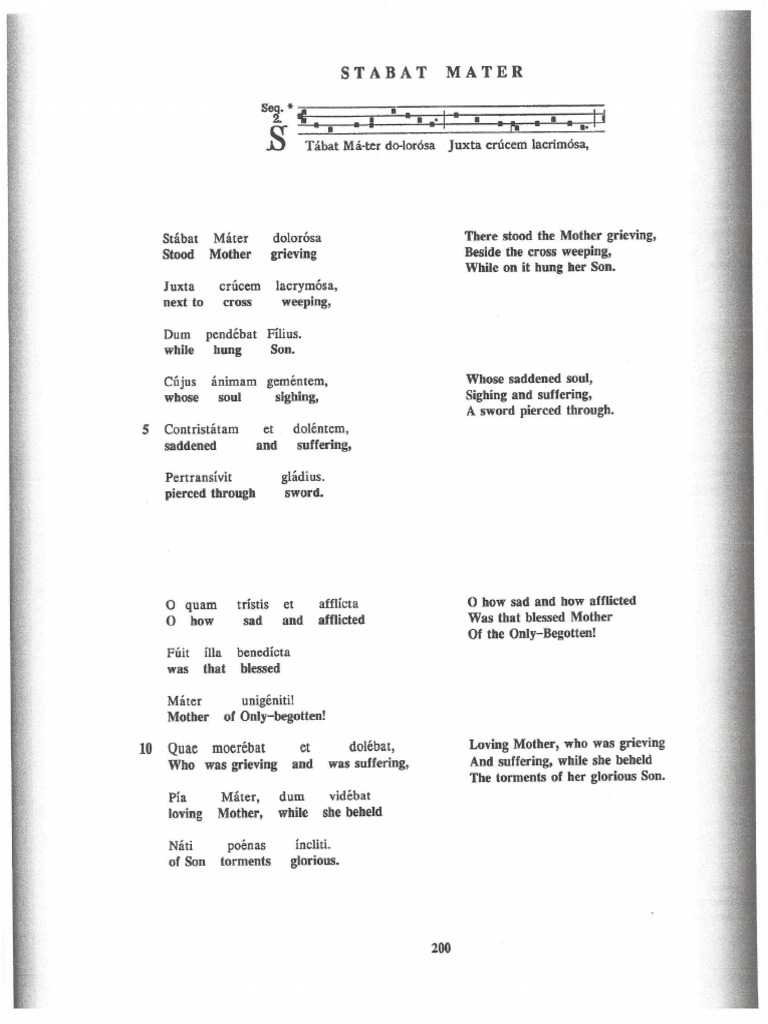 Stabat Mater Translation | PDF