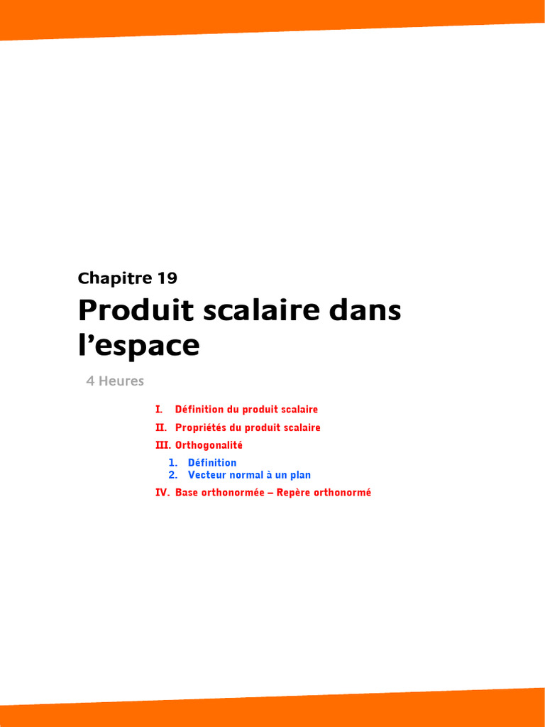 Produit Scalaire et Orthogonalité | PDF | Orthogonalité | Scalaire ...