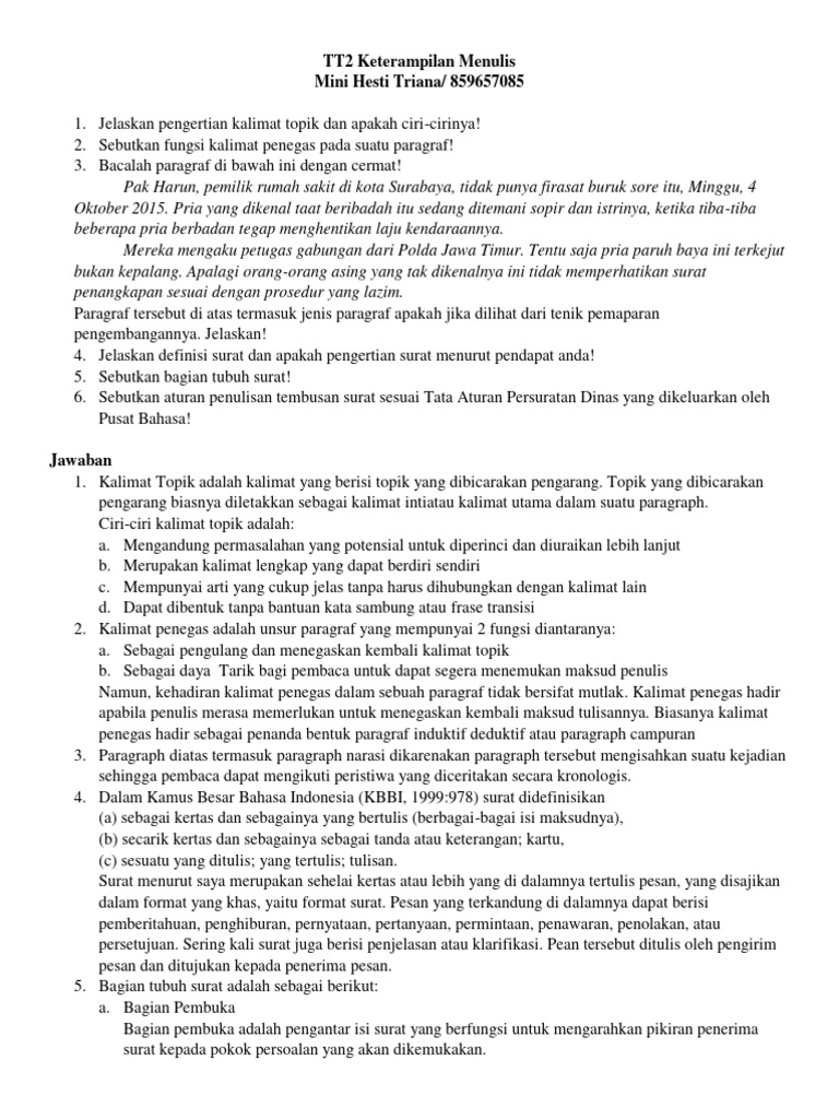 TT2 - Keterampilan Menulis | PDF | Karier & Perkembangan | Seni & Disiplin Bahasa