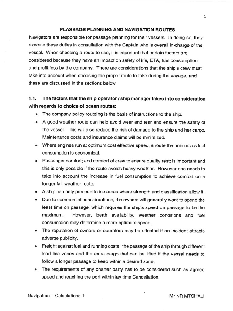 Passage Planning | PDF