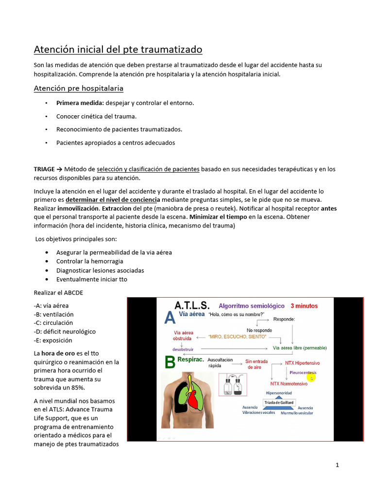 Atención Del Trauma | PDF | Pulmón | Sangrado