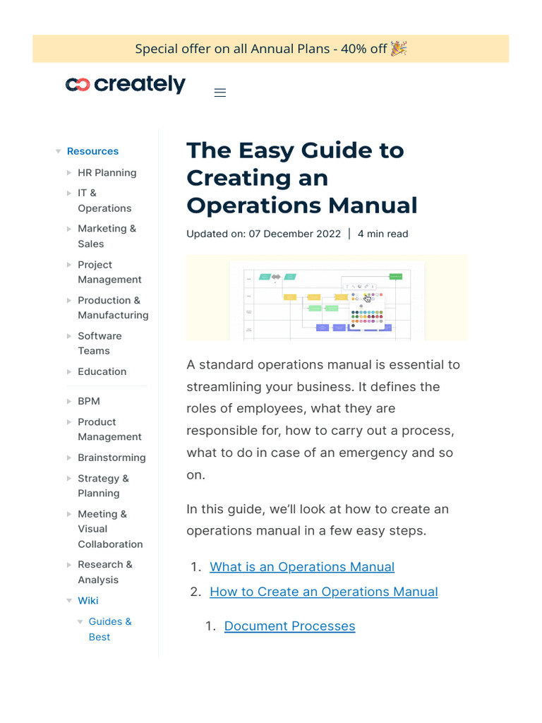 The Easy Guide To Creating An Operations Manual - Creately | PDF | Employment | Business