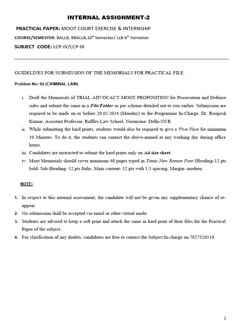 MOOT COURT ASSIGNMENT-2 COMPLETED | PDF | Prosecutor | Pharmaceutical ...