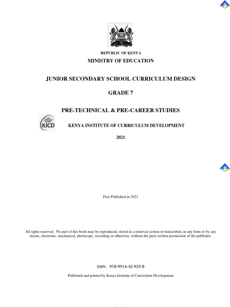 Pre Tech Pre Career Grade 7 - 042103 | PDF | Learning | Curriculum