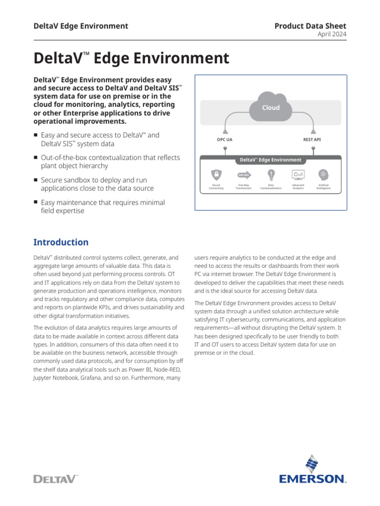 Product Data Sheet Deltav Edge Environment Deltav en 9573950 | PDF ...