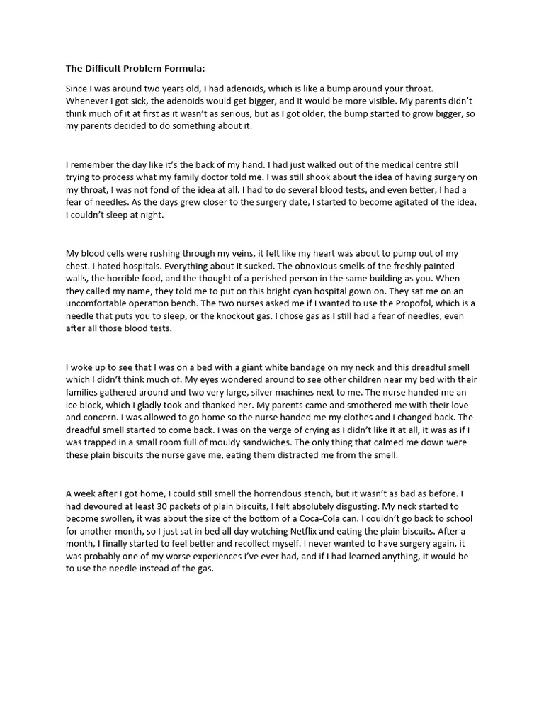 The Difficult Problem Formula | PDF