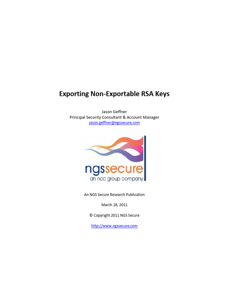 Exporting Non-Exportable RSA Keys | PDF | Windows Registry | Microsoft ... Exporting Non-Exportable RSA Keys | PDF | Windows Registry | Microsoft ...