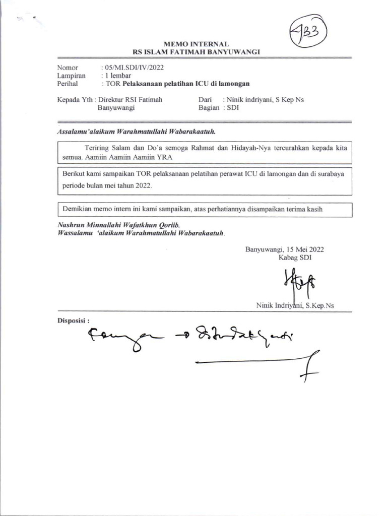 433 Mi Diklat Sdi Tor Eht Icu Lamongan | PDF