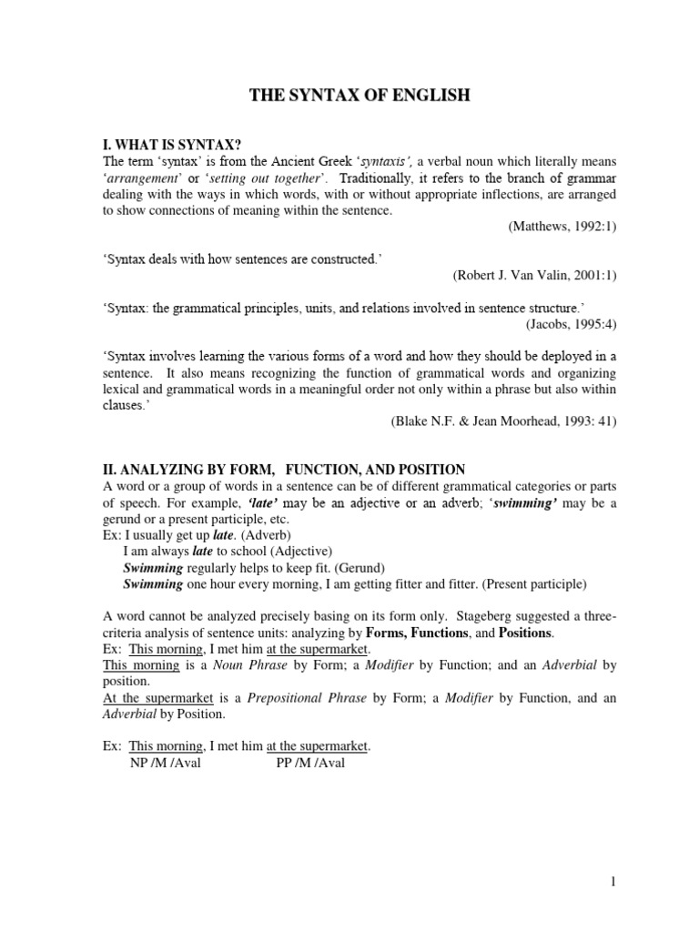 1. Form-Classes | PDF | Verb | Part Of Speech