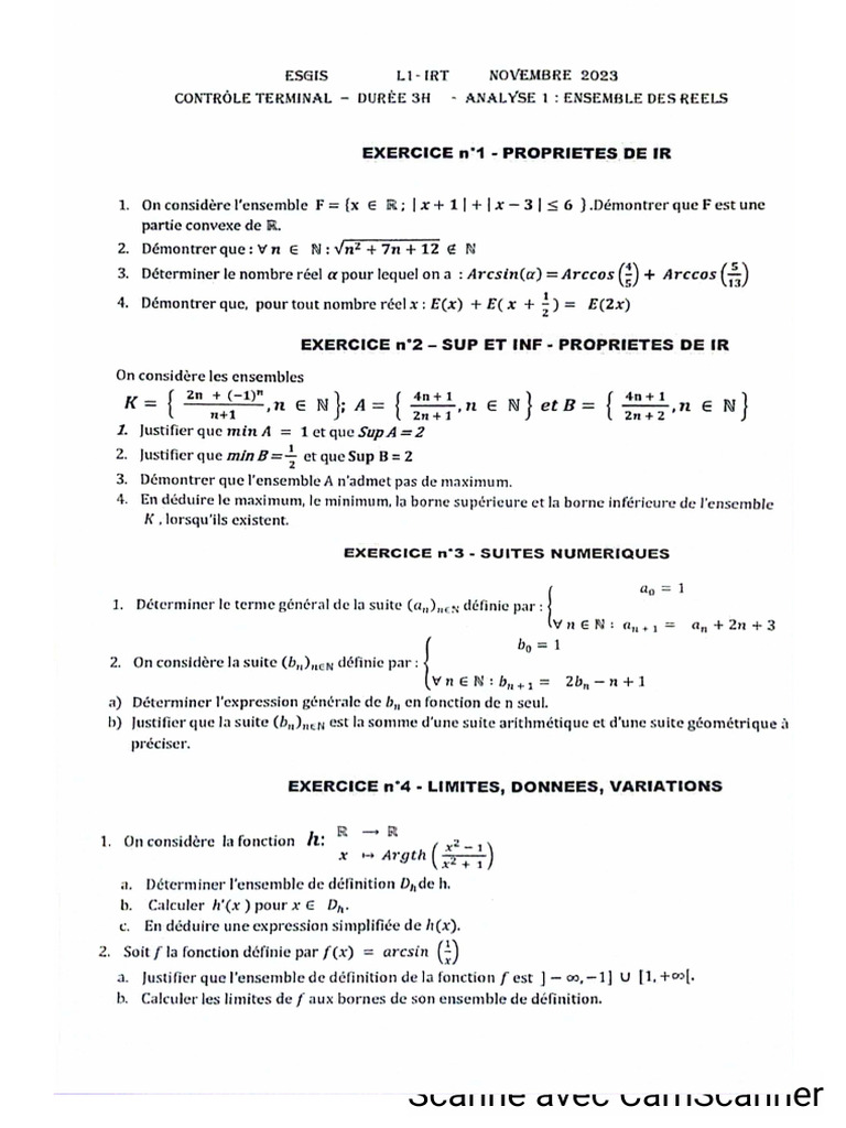 Ens Des IR L1 IRT G2 Esgis | PDF