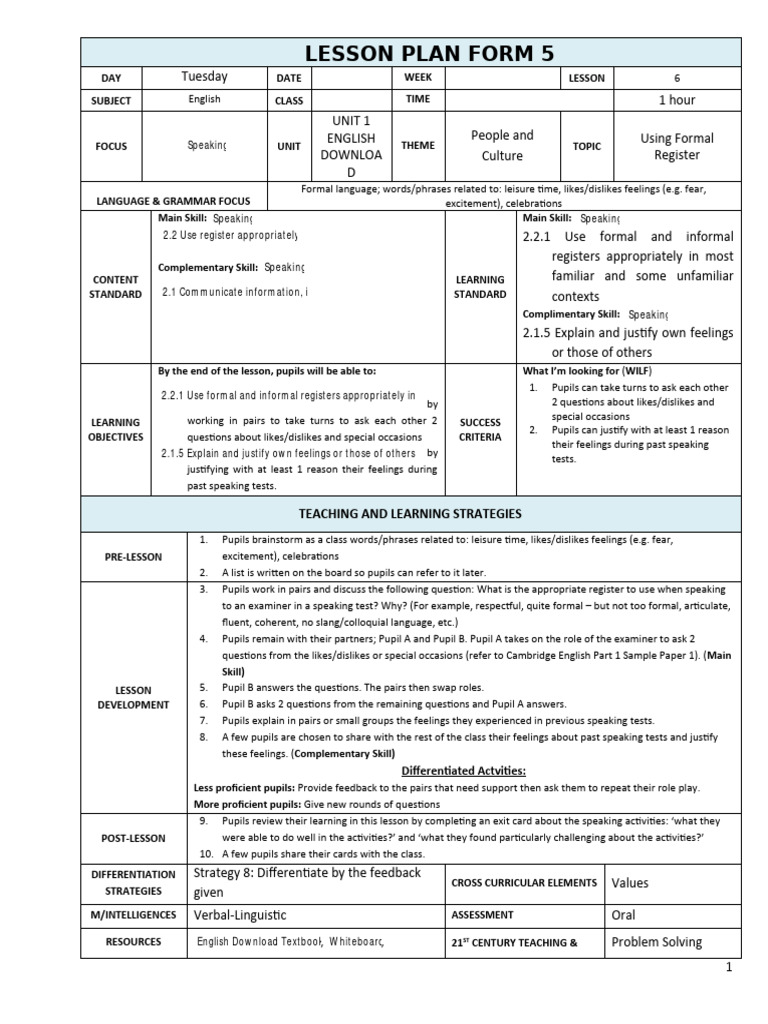Lesson 6 NTBL Speaking | PDF | Lesson Plan | Cognition