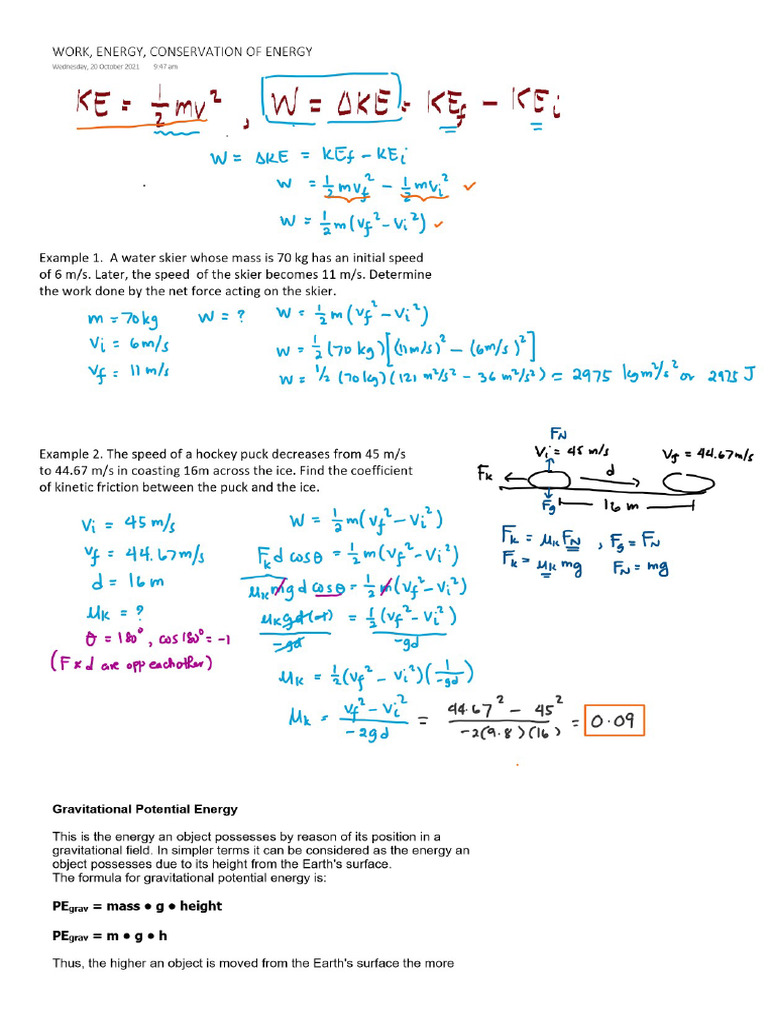 Conservation of Energy | PDF | Potential Energy | Force