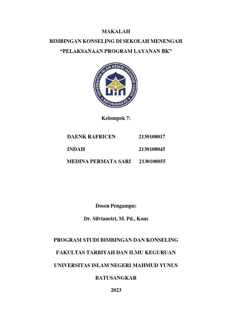 Pelaksanaan Program Layanan BK Sekolah | PDF