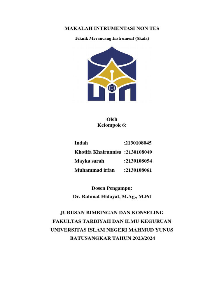 Teknik Merancang Instrument (Skala) | PDF | Karier & Perkembangan ...