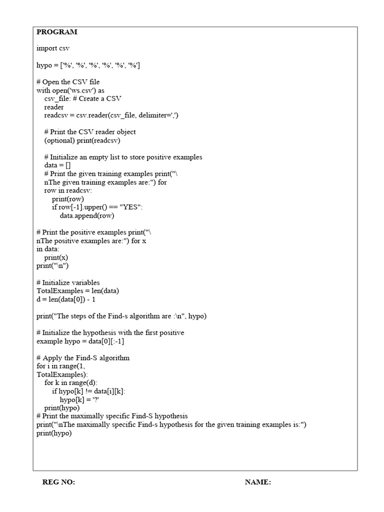 ML RECORD | PDF | Computer Programming | Computing