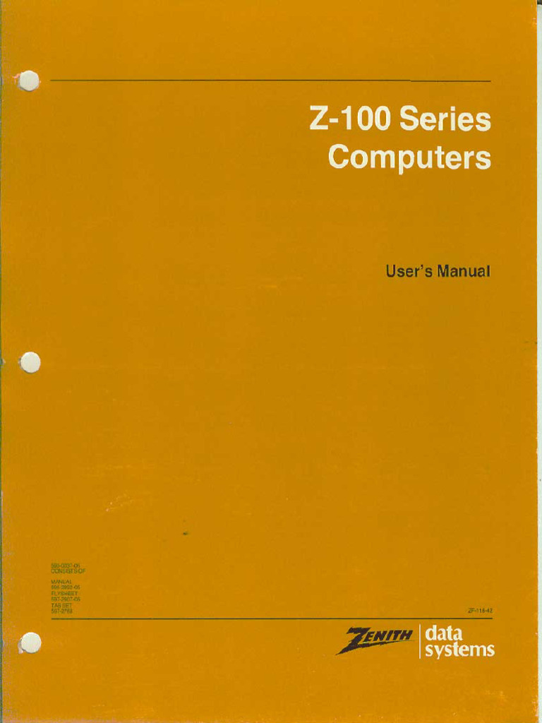 Z-100 Users Manual Part1 1985 | PDF | Electromagnetic Interference ...