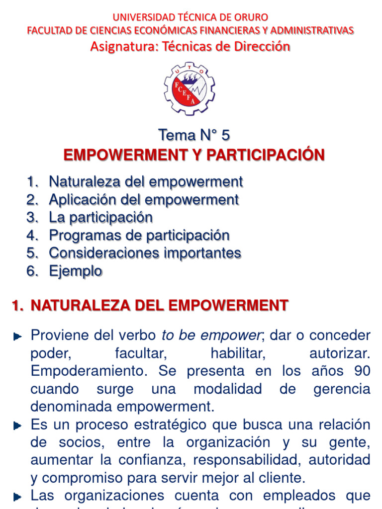 Tema 5 B | PDF | Empoderamiento