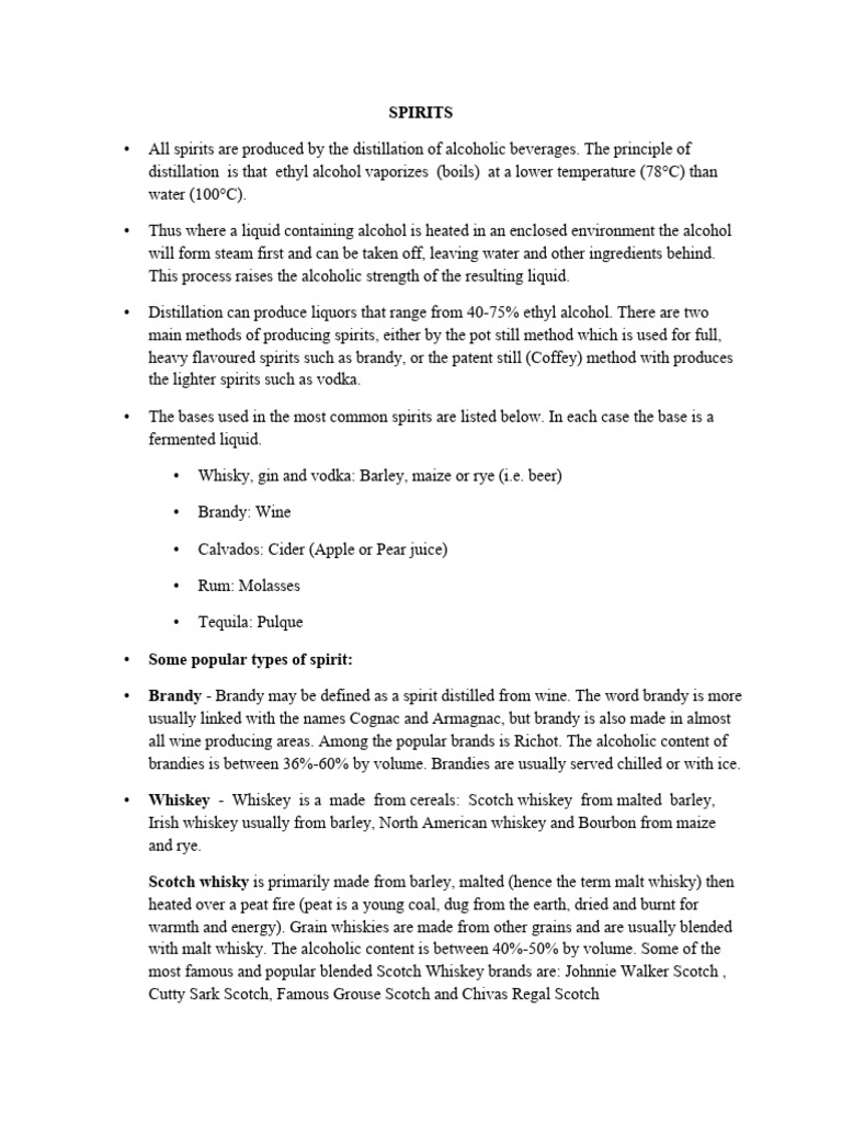 DTHM Notes On Spirits | PDF | Whisky | Scotch Whisky