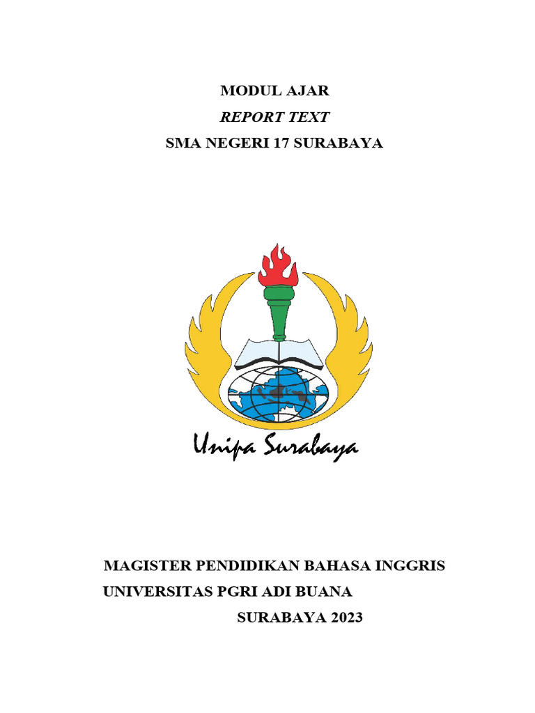 Modul Ajar Report Text Untuk Uas | PDF