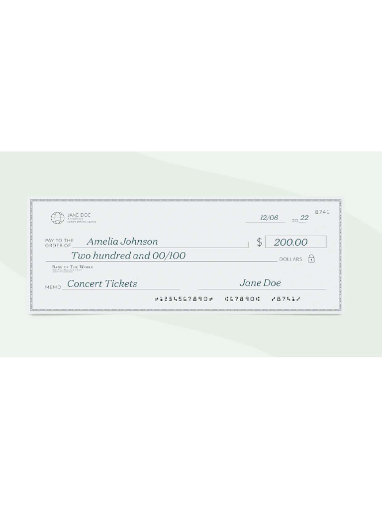 Type BankCheck Dec2022 JaneDoePage1 | PDF