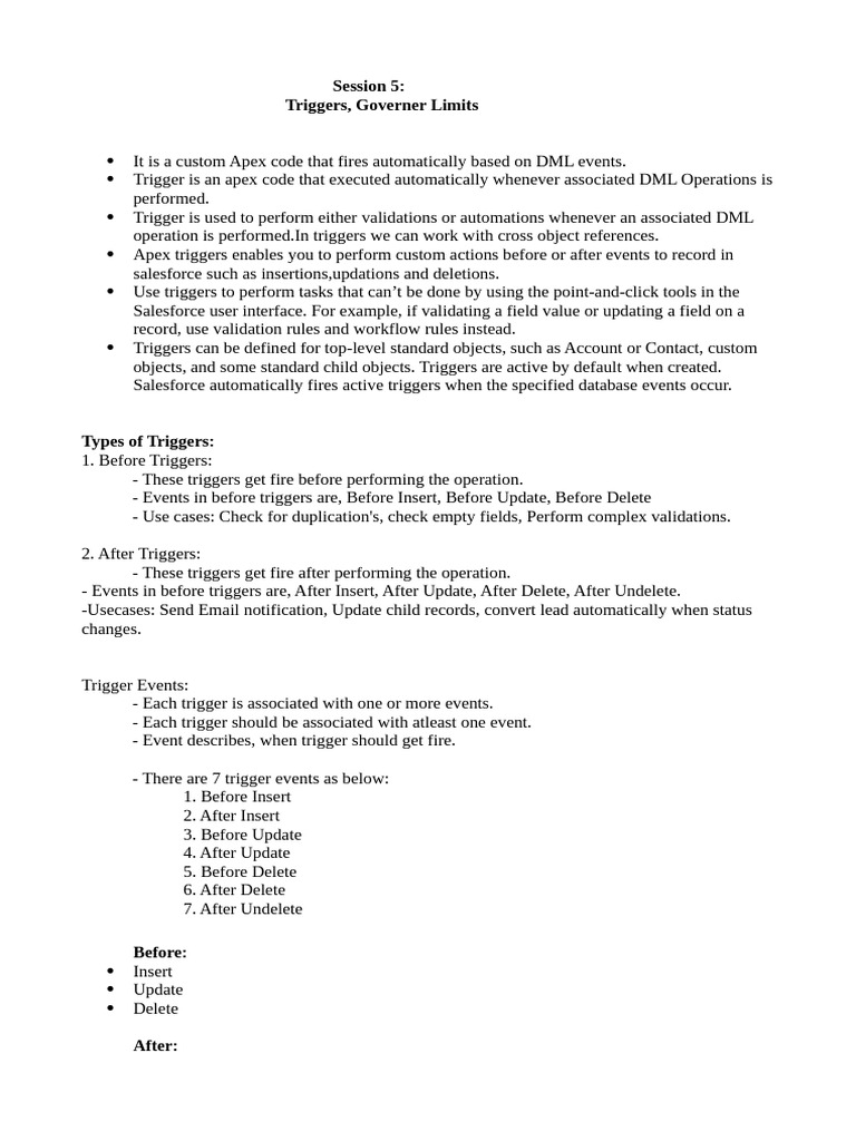 Session 5 Trigger Governer Limits | PDF | Computing | Computer Programming