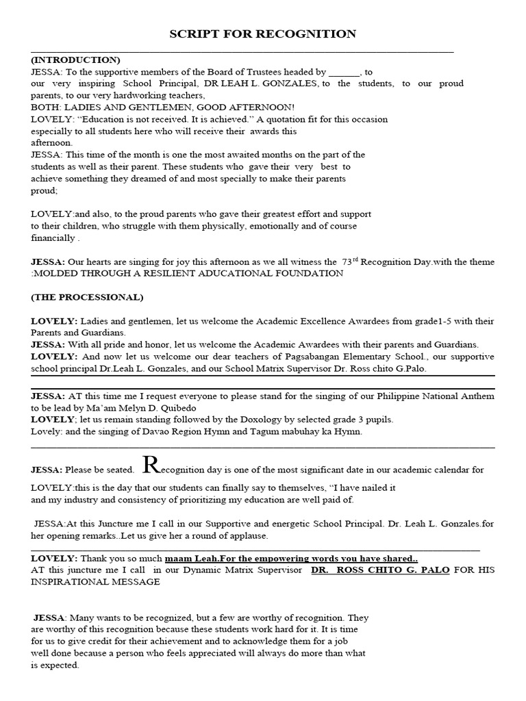 Script Moving Up and Graduation | PDF