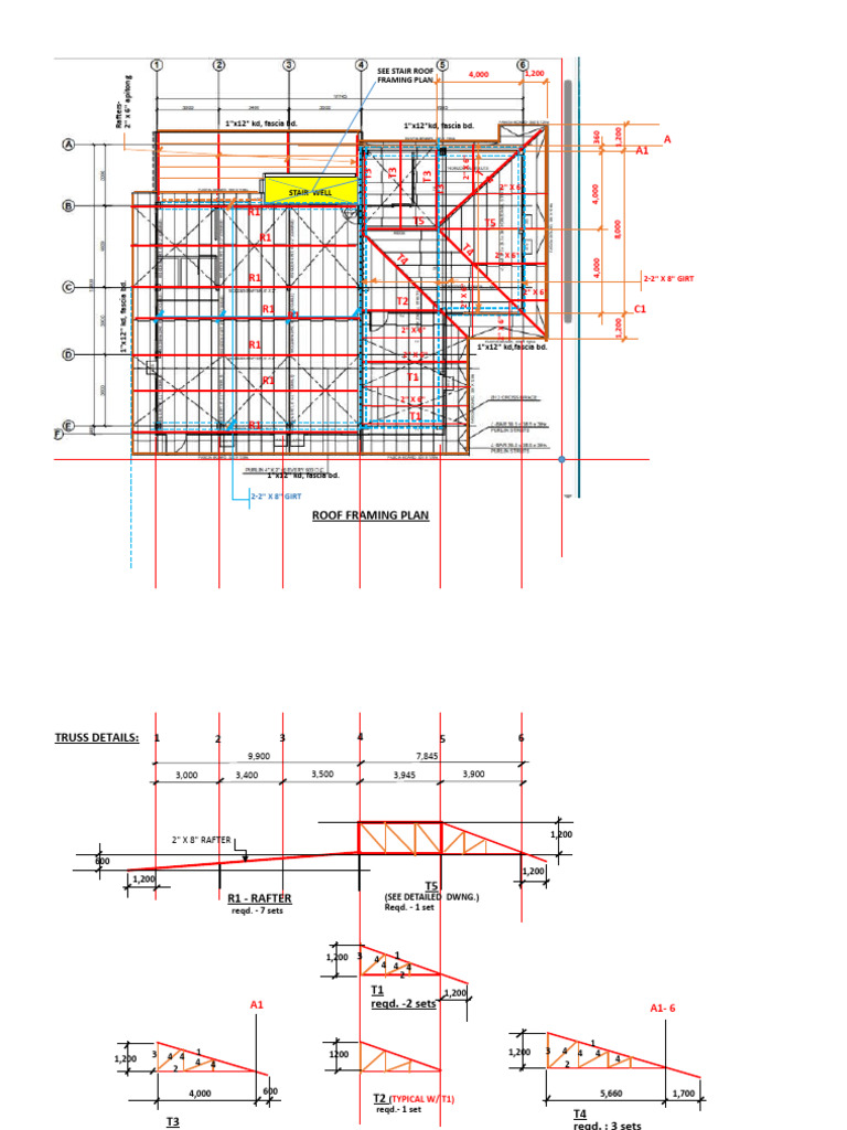 Psw 2 Storey Mfg Office Bldg Roof Framing Plan Pdf Truss