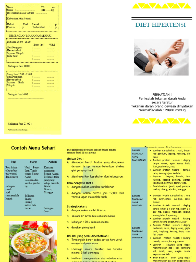 Leaflet Diet Hipertensi | PDF